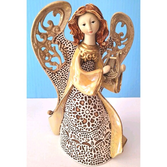 Roman, Inc. | Accents | Vtg Roman Inc Pottery Angel With Lyre Cream ...